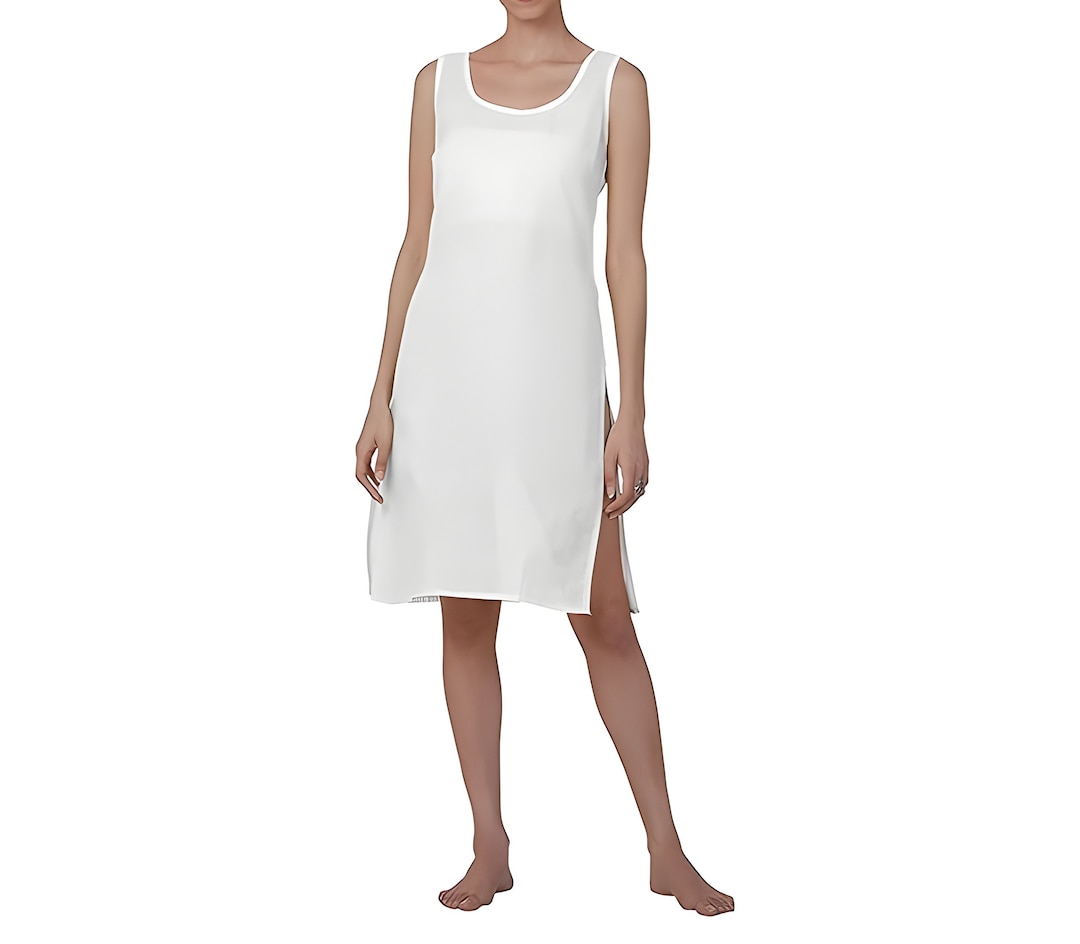 White Color Inner Slips for Chikankari Kurti, Women Cotton Long ...