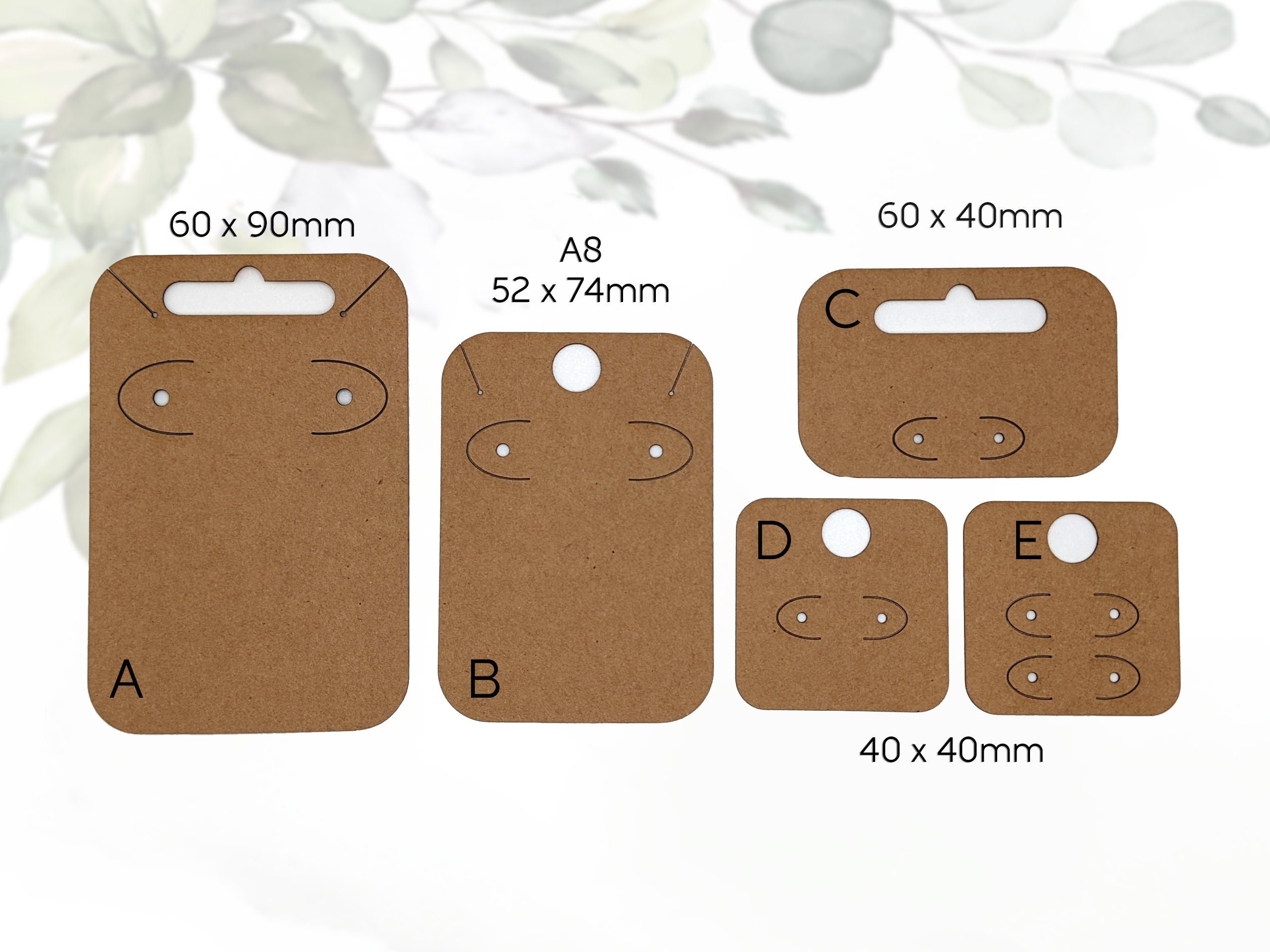 Earring Display Card Template // 5 Variations // Digital File - Etsy