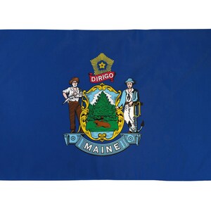 Maine State Flag Map Pin Hand Stamped and Baked Finished and Maine ...