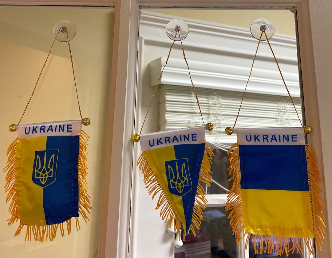 Ukraine Mini Banner Flags, Car & Home Decor (3 Piece Set) - Etsy
