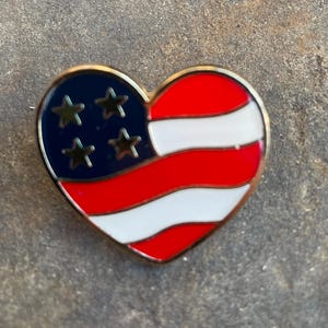 American Patriotic Brooch Pin: Hand Stamped Flag Lapel Pin - Etsy