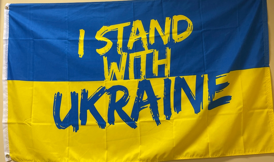 I Stand and We Stand With Ukraine Flag With Brass and Grommets3x5ft ...