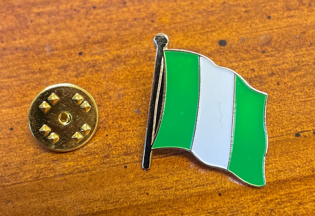 Nigeria Flag Lapel Pin: Hand Stamped & Baked Finish - Etsy