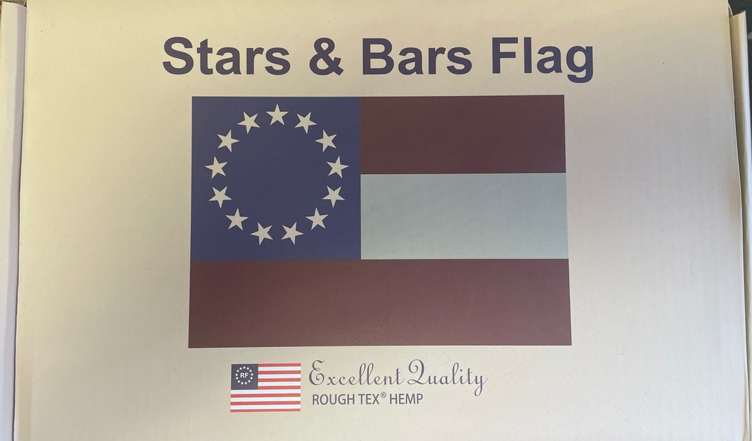 Stars and Bars 13, 11, and 7 Stars Hemp Premium Sewn Embroidered Flag ...