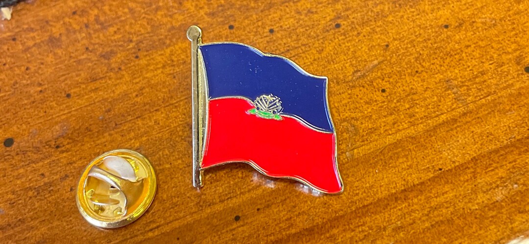 Haiti Flag Country Lapel Pin Hand Stamped and Baked Finished Cloisonné ...