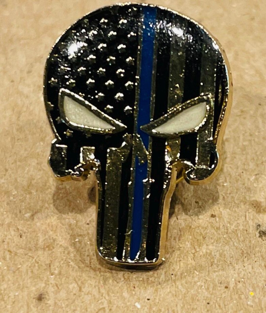 Variations of Blue Line Lapel Pin Hand Stamped and Baked Finished ...