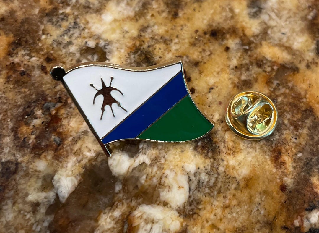 Lesotho Old Country Flag Pin Hand Stamped and Baked Finished Cloisonné ...