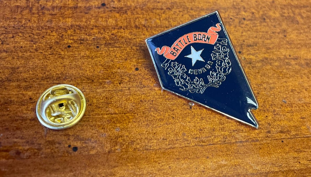 Nevada State Flag Lapel Pin Hand Stamped and Baked Finished Cloisonné ...