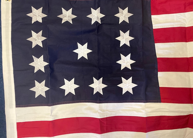 1775 Trumbull Flag: 13 Stars, Sewn & Embroidered Cotton (3x5ft) - Etsy