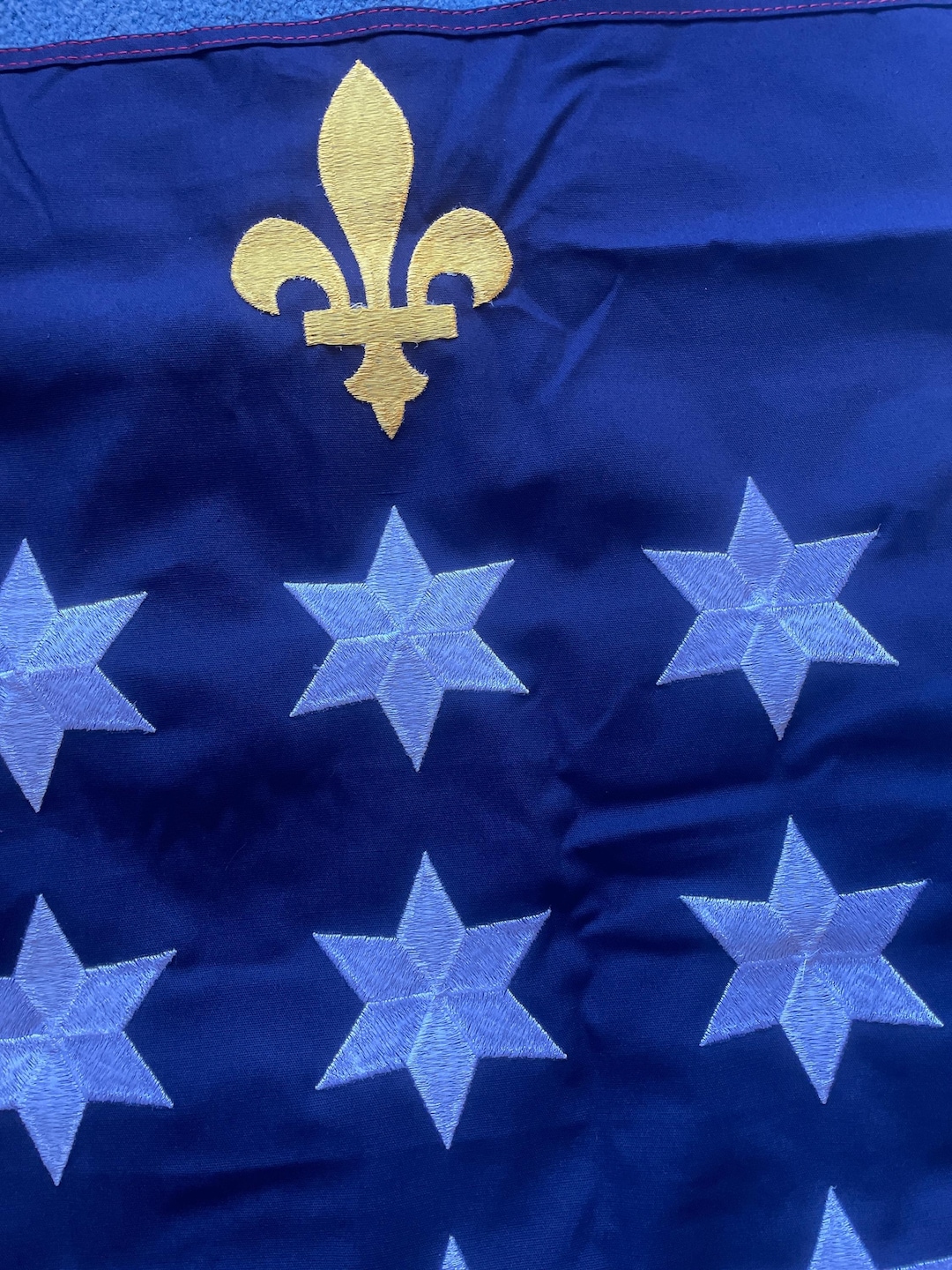 French Alliance US Flag: 13 Stars, Embroidered Cotton - Etsy