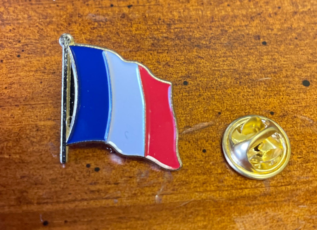 France Country Flag Lapel Pin Hand Stamped and Baked Finished Cloisonné ...
