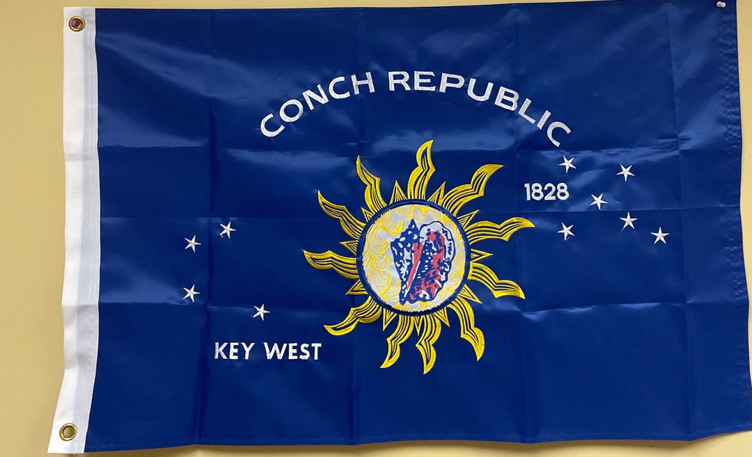 Conch Republic Flag: Sewn & Embroidered Nylon With Brass Grommets - Etsy