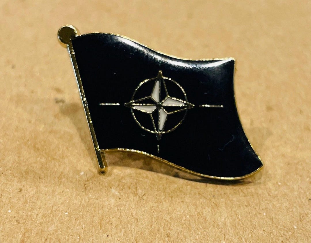 NATO Flag Lapel Pin Hand Stamped and Baked Finished Cloisonné Pin ...