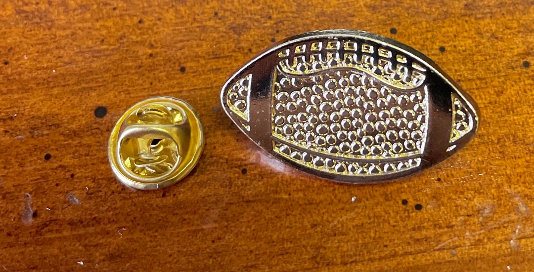 Football Pin Hand Stamped and Baked Finished Pin - Etsy