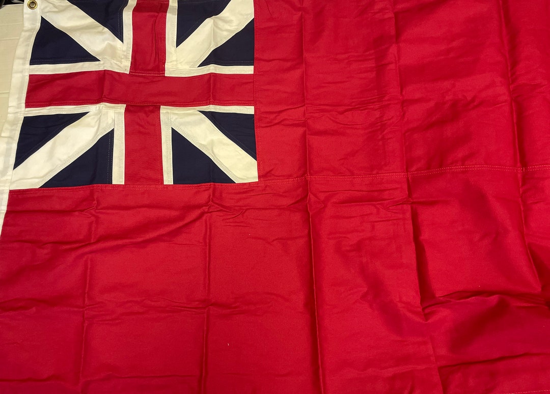 British Red Ensign 3x5ft Sewn Embroidered Cotton Flag With Brass and ...