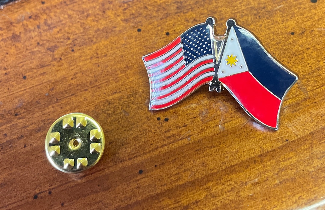 USA & Philippines Friendship Lapel Pin: Hand Stamped Flag Pin - Etsy