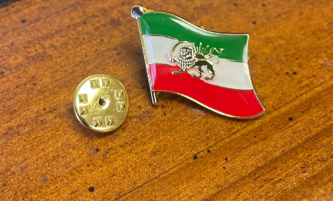 Old Historical Flag Iranian Country Flag Lapel Pin Original Origin Made ...