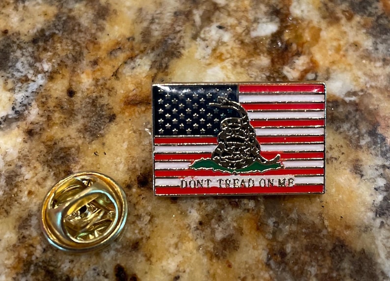 Gadsden Flag Lapel Pin: Don't Tread on Me Snake Badge - Etsy
