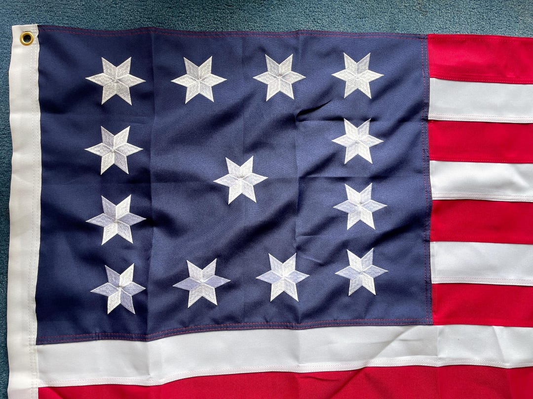 1775 Trumbull Flag: 13 Stars, Sewn & Embroidered Cotton (3x5ft) - Etsy