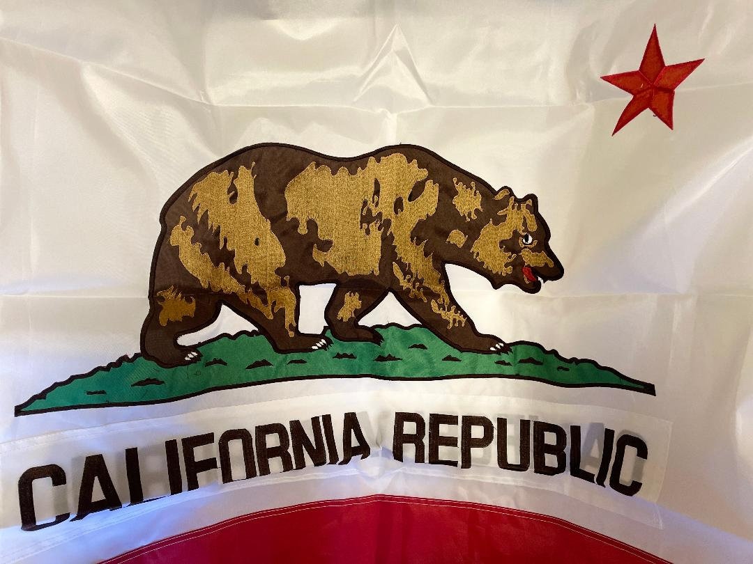 Embroidered and Printed California Republic Flag With Brass Grommets - Etsy