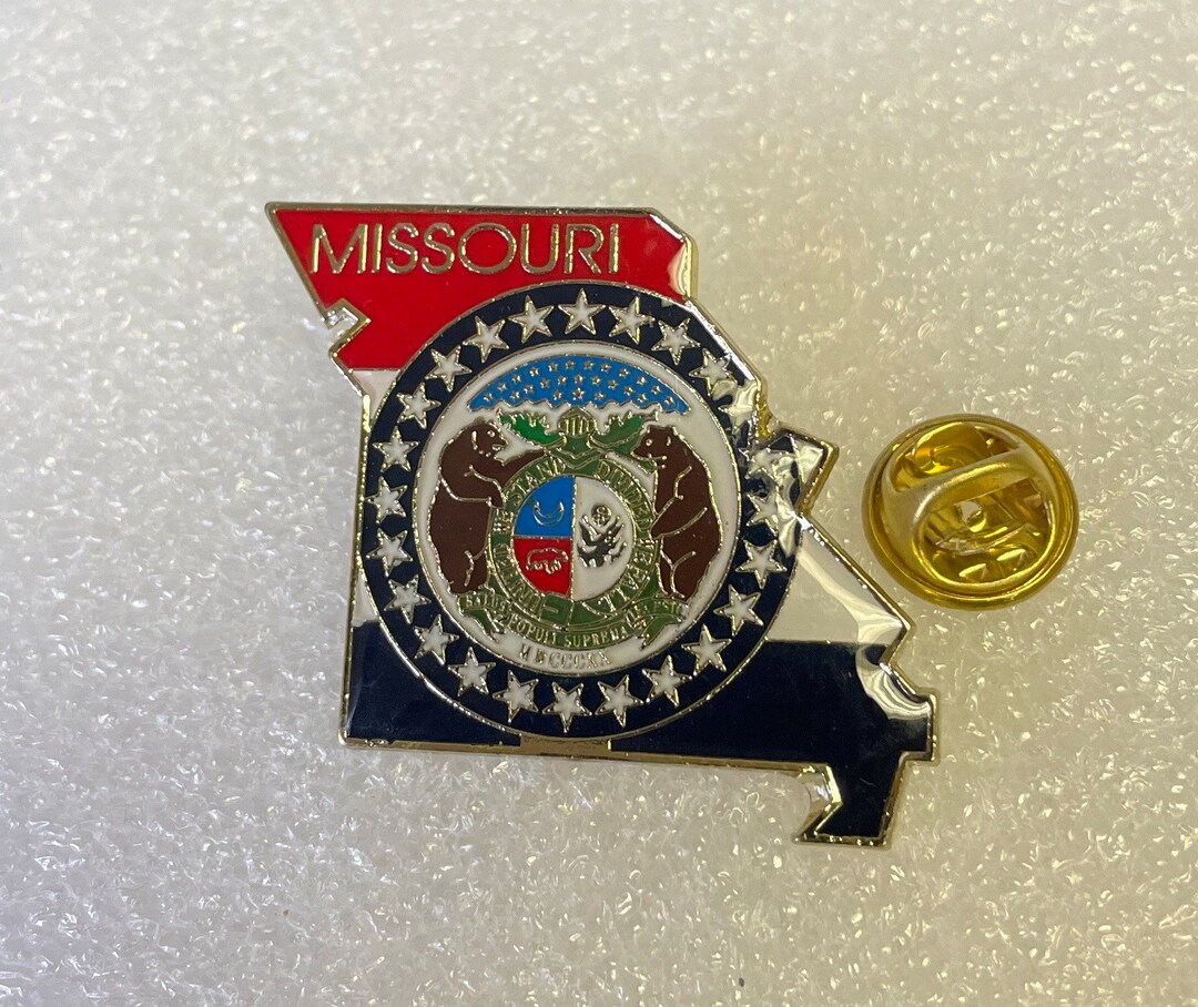 Missouri State Flag Pin: Hand Stamped Cloisonné Pin - Etsy