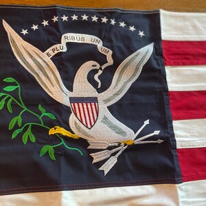 Thirteen Stripes With USA Eagle Cotton Sewn Embroidered Flag 3x5ft With ...
