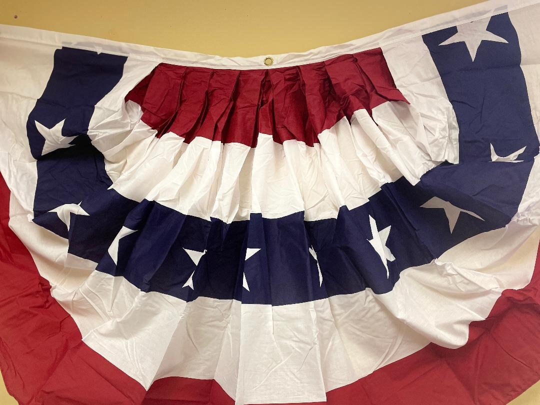 American Flag Bunting 3x6 Ft Pleated Full USA Fan Printed - Etsy