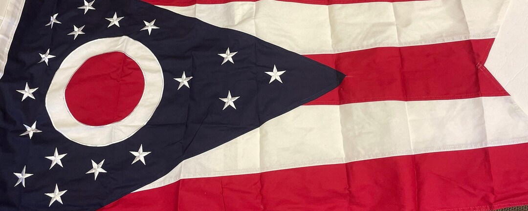Embroidered Ohio State Flag: Sewn Cotton or Nylon, Brass Grommets - Etsy