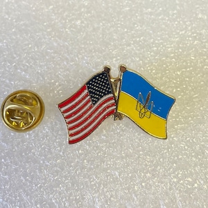 Ukraine Country and USA Friendship Lapel Pin Different Versions of Your ...