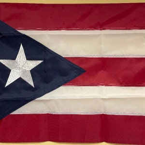 Puerto Rico Nylon Embroidered Flags 2x3ft and 3x5ft ,4x6ft With Brass ...