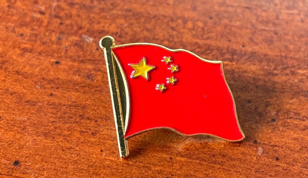 China Country Flag Lapel Pin Hand Stamped and Baked Finished Cloisonné ...