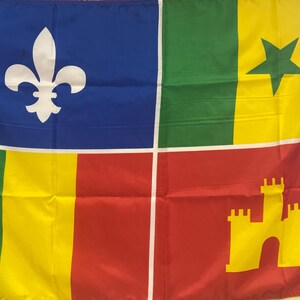 Louisiana Creole Flag 3X5FT With Brass and Grommets 100D Premium Oxford ...