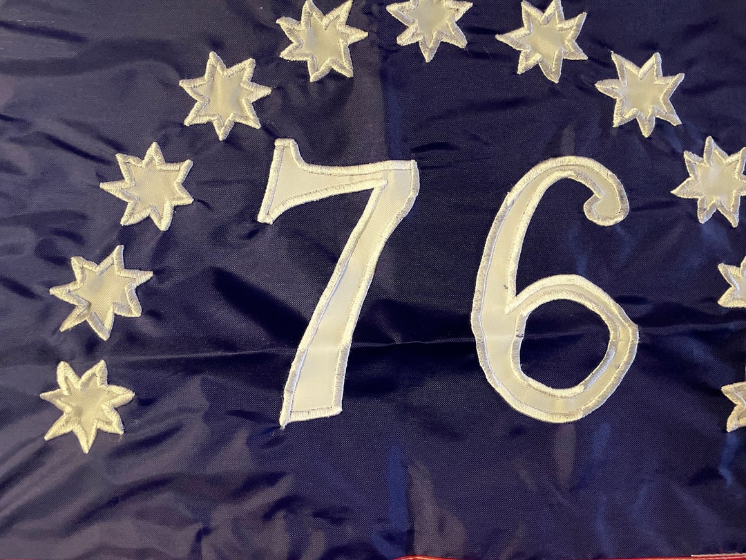 Vintage 1990 Bennington Flag: Sewn Nylon Embroidered 1776 Historical ...