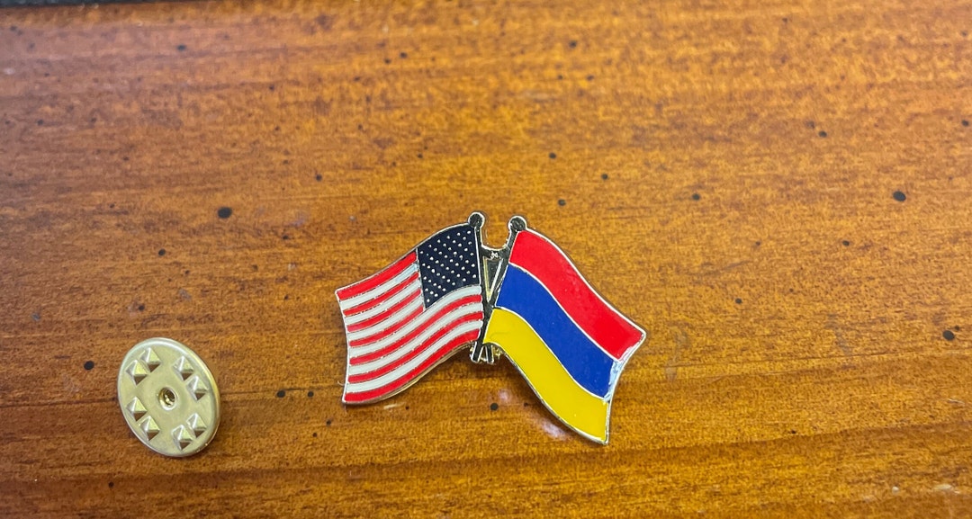 USA & Armenia Country Flag Friendship Pin Hand Stamped and Baked ...