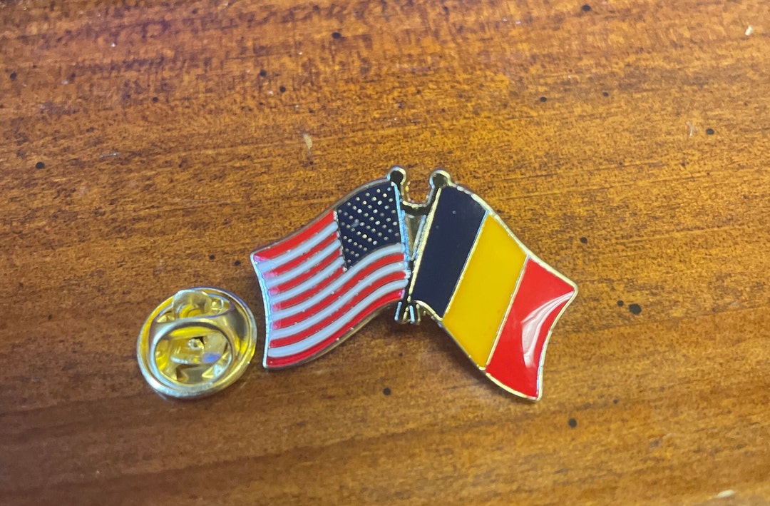 USA & Romania Country Flag Friendship Pin Hand Stamped and Baked ...