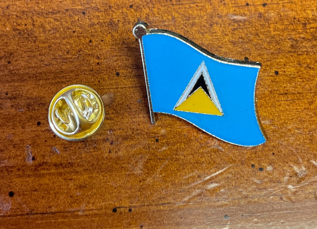 St Lucia Lapel Pin Hand Stamped and Baked Finished Cloisonné Pin - Etsy