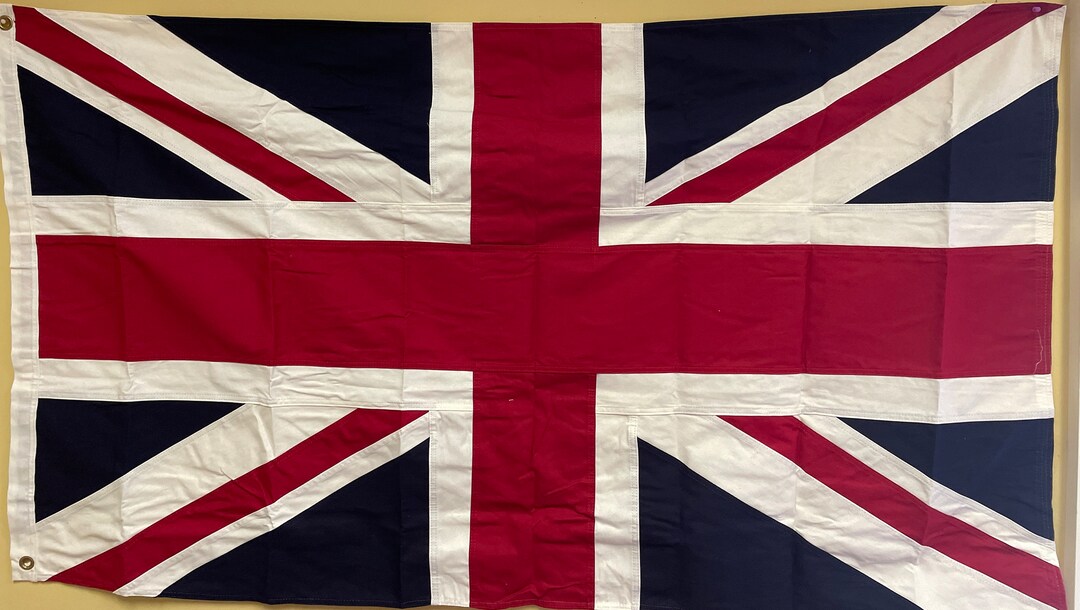 British UK Flag: Sewn & Embroidered Cotton, Brass Grommets - Etsy