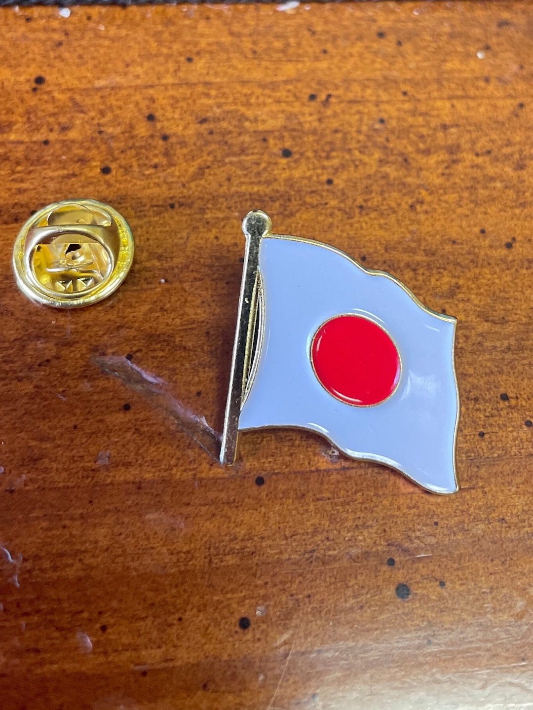 Japan Flag Country Lapel Pin Hand Stamped and Baked Finished Cloisonné ...