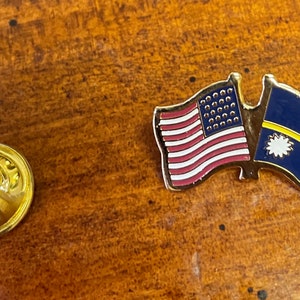 Nauru Country Flag Lapel Pin Hand Stamped and Baked Finished Cloisonné ...