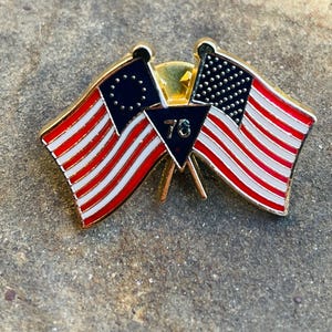 American Patriotic Brooch Pin: Hand Stamped Flag Lapel Pin - Etsy