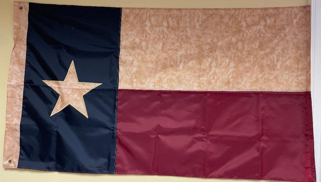 Embroidered Texas Flag: Tea Stained Nylon, 3x5ft - Etsy