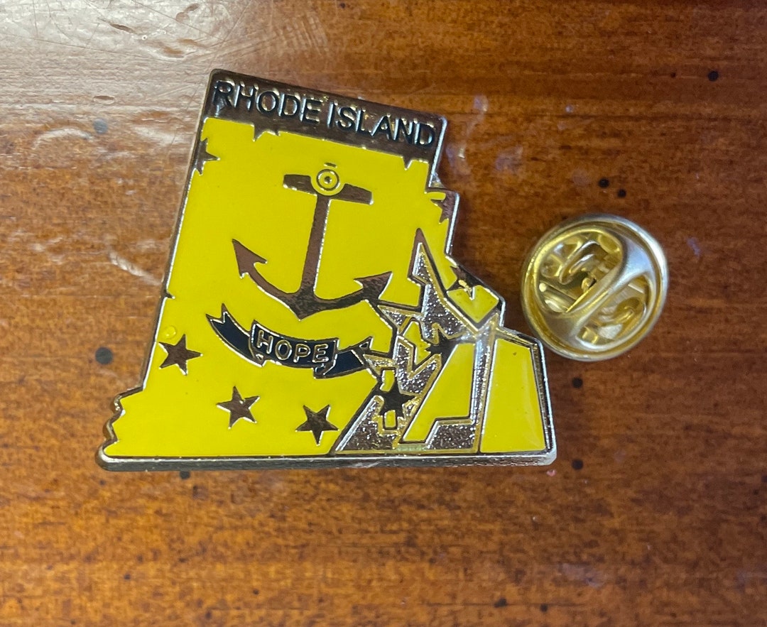Rhode Island State Flag Pin Hand Stamped and Baked Finished Cloisonné ...