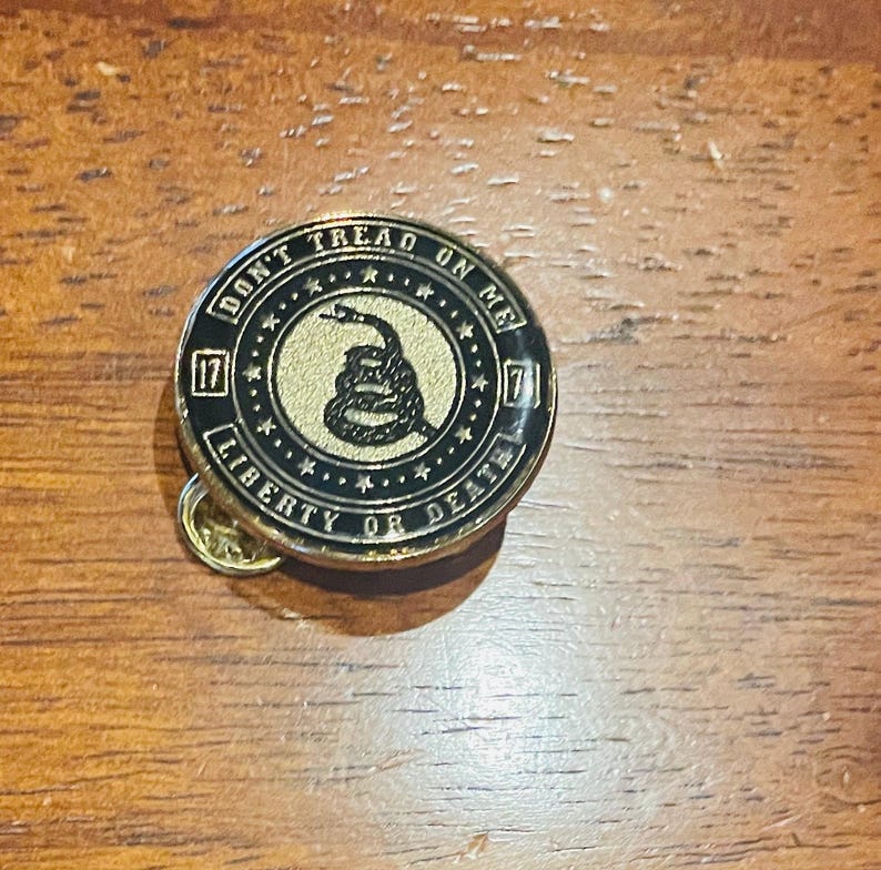 Gadsden Flag Lapel Pin: Don't Tread on Me Snake Badge - Etsy