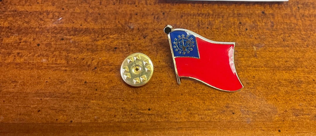 Myanmar Old and New Proposal Country Flag Lapel Pin Hand Stamped and ...