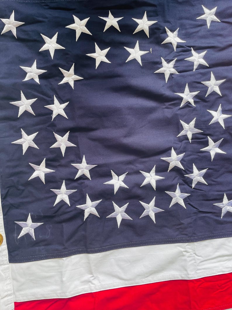 35 Stars US Historical Flag: Embroidered Cotton, Brass Grommets (3x5ft ...