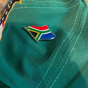 South Africa Wavy Country Flag Pin Hand Stamped and Baked Finished ...