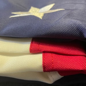 1777 Hopkinson US Civil Flag: Embroidered, Cotton Tea Stained 13 Stars ...