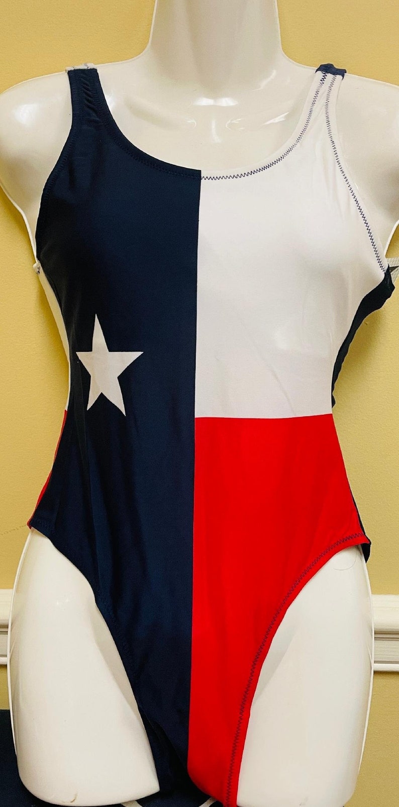 Texas Flag One Piece Swimsuit Lycra Spandex Material Without - Etsy