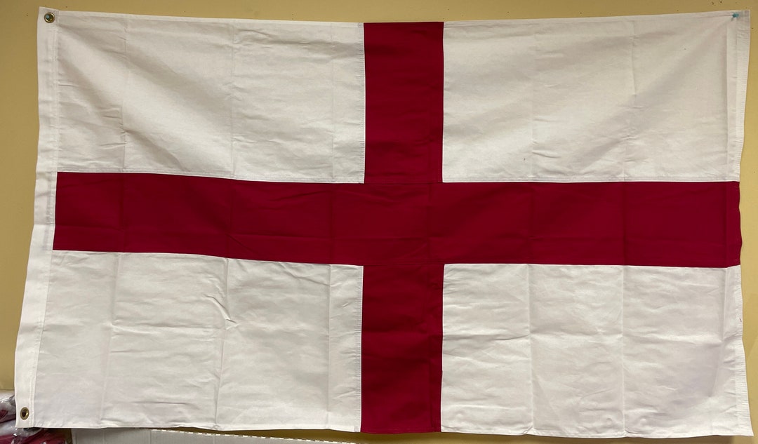 St. George's Cross Cotton Flag: Embroidered, Sewn 3x5ft - Etsy