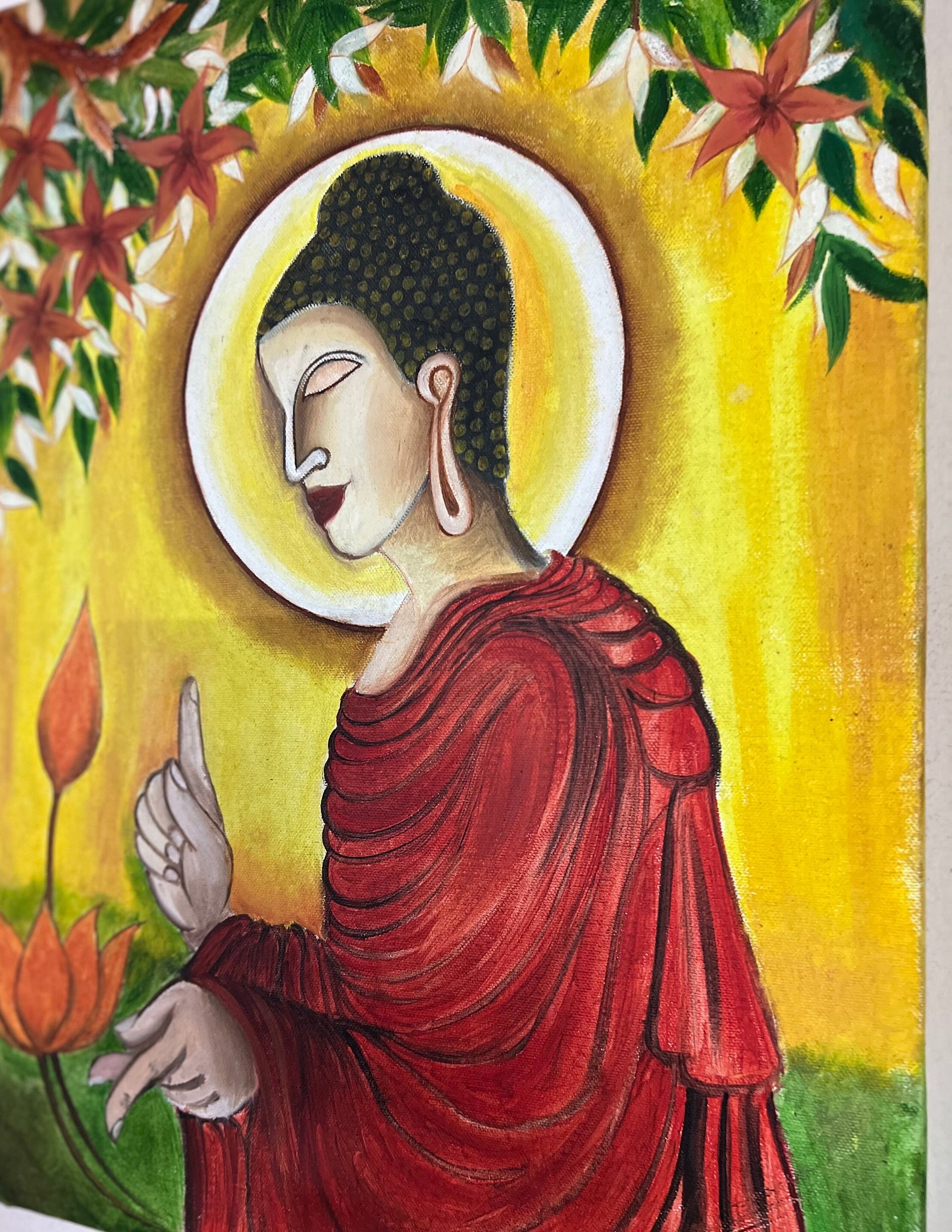 Buddha Art on Canvas-oil Painting - Etsy